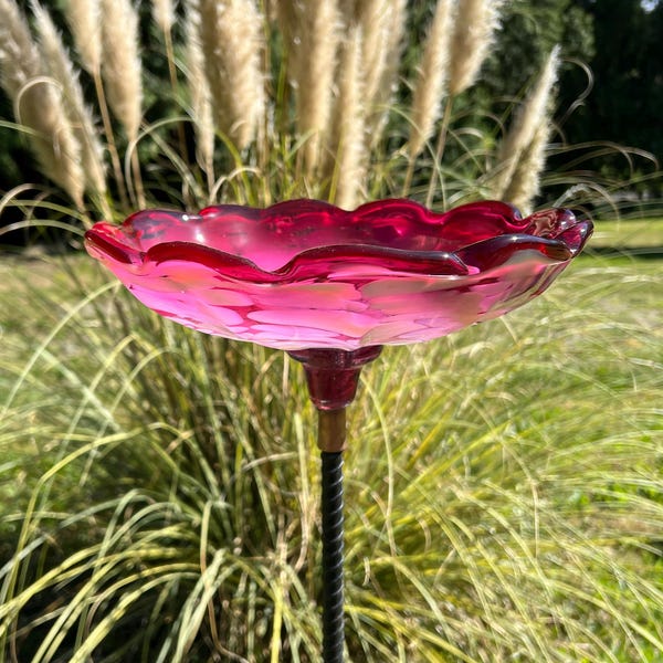 Glass Bird Bath Bowl - Etsy