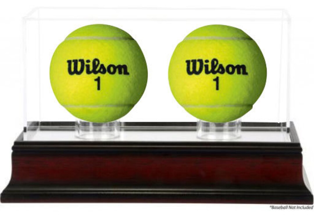 Two Tennis Ball Display Case Mahogany Base - Etsy