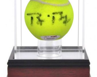 Tennis Ball Personalized Glass Display Case With Black Finish Wood ...