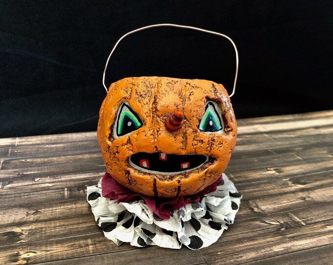 Handmade Halloween Orange Jack-o-lantern Pumpkin Paper Mâché - Etsy