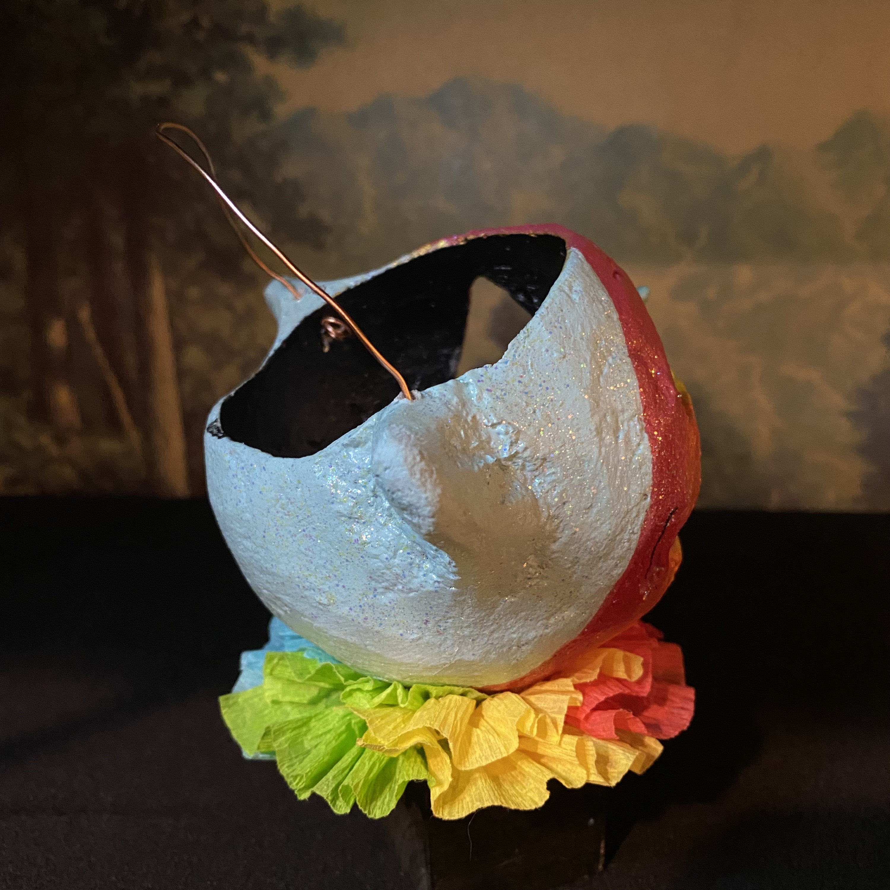 Rainbow Gay pride hand painted paper pulp pumpkin bucket head | Etsy