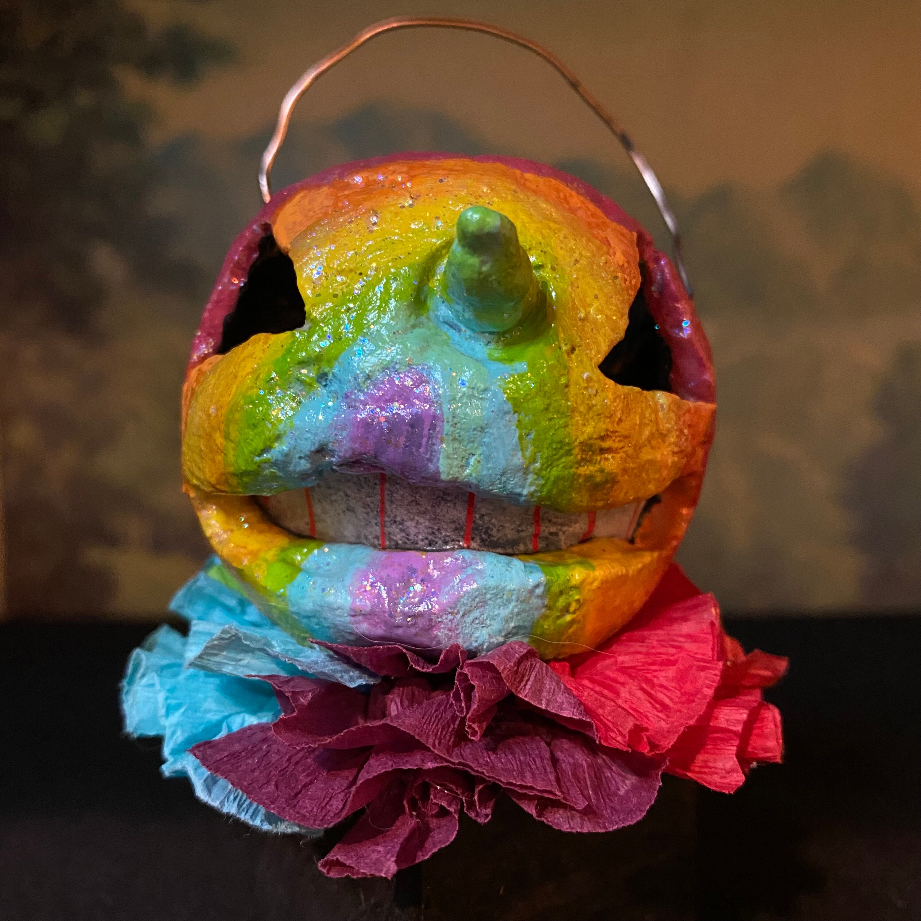 Rainbow Gay Pride Hand Painted Paper Pulp Pumpkin Bucket Head - Etsy