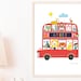 Personalised Big Red Bus Wall Print - Wall Art - Wall Prints - Children ...