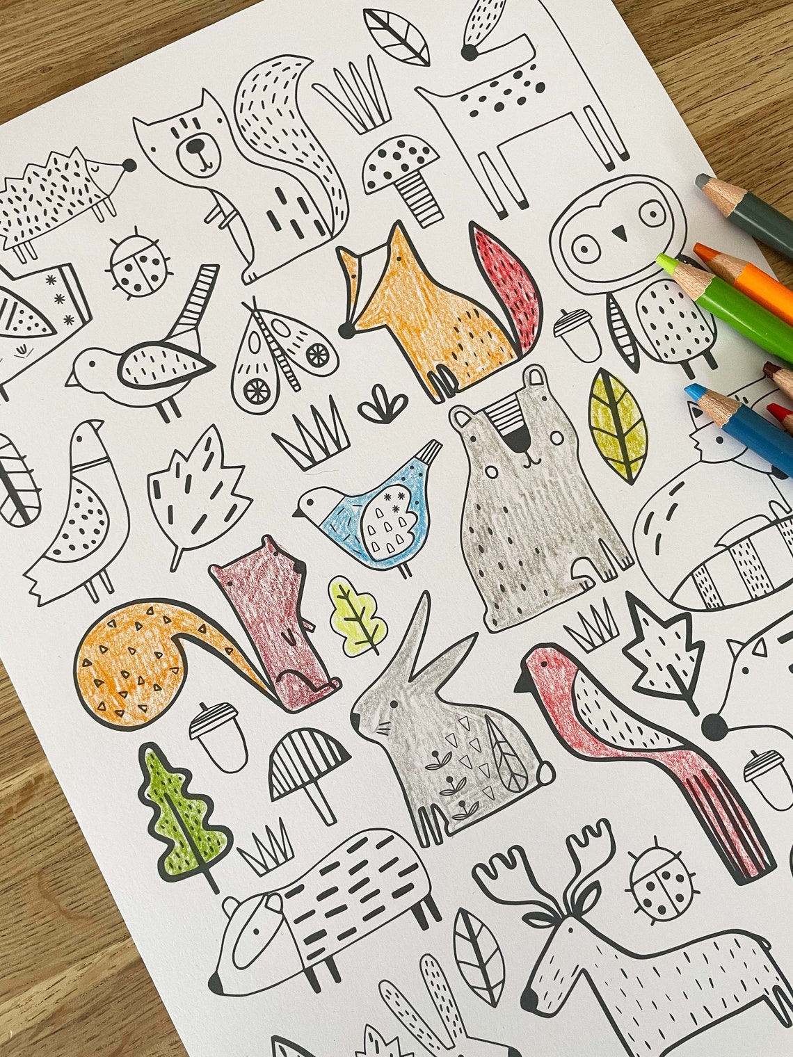 A4 Animal Colouring Page Coloring Page Childrens Colouring - Etsy