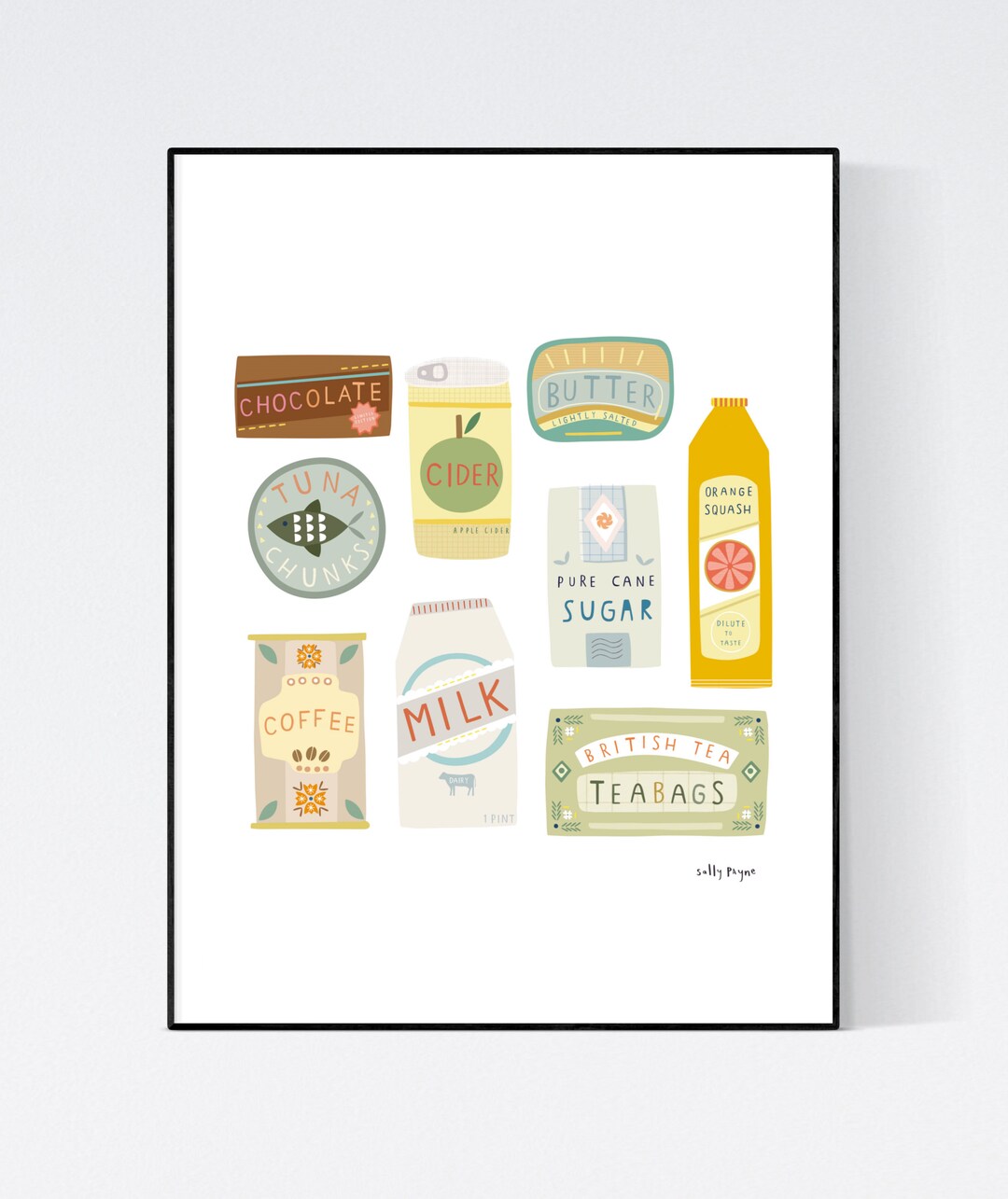 Food Packaging Wall Art - Wall Art - Wall Prints - Kitchen Wall Art - Etsy