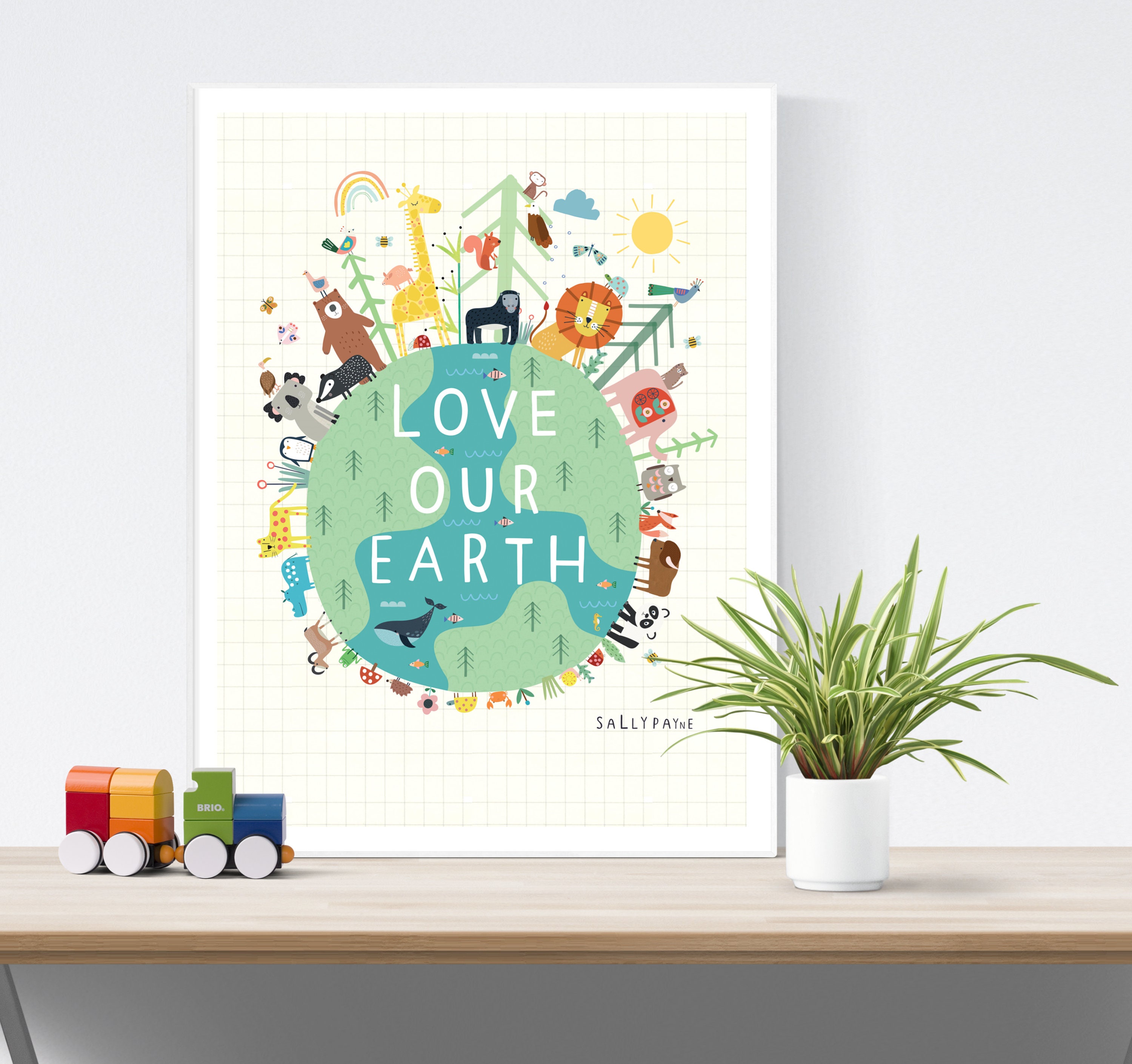 Love Our Earth Wall Art Children's Prints - Etsy
