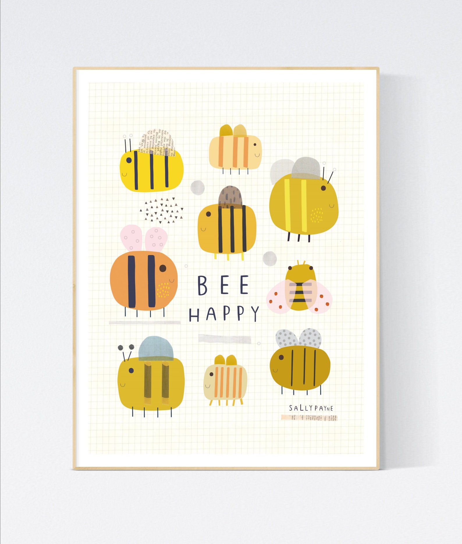Bee Happy Wall Art Wall Art Children's Prints - Etsy