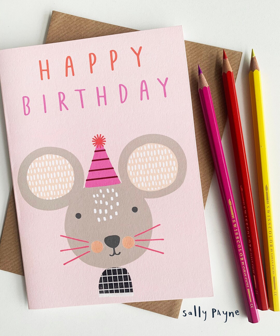 Mouse Birthday Card - Girls Birthday - Greeting Cards - Kids Birthday ...