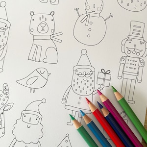 A4 Christmas Colouring Page, Coloring Page, Childrens Colouring Page ...