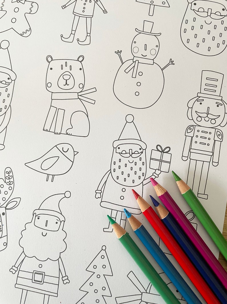 A4 Christmas Colouring Page Coloring Page Childrens - Etsy