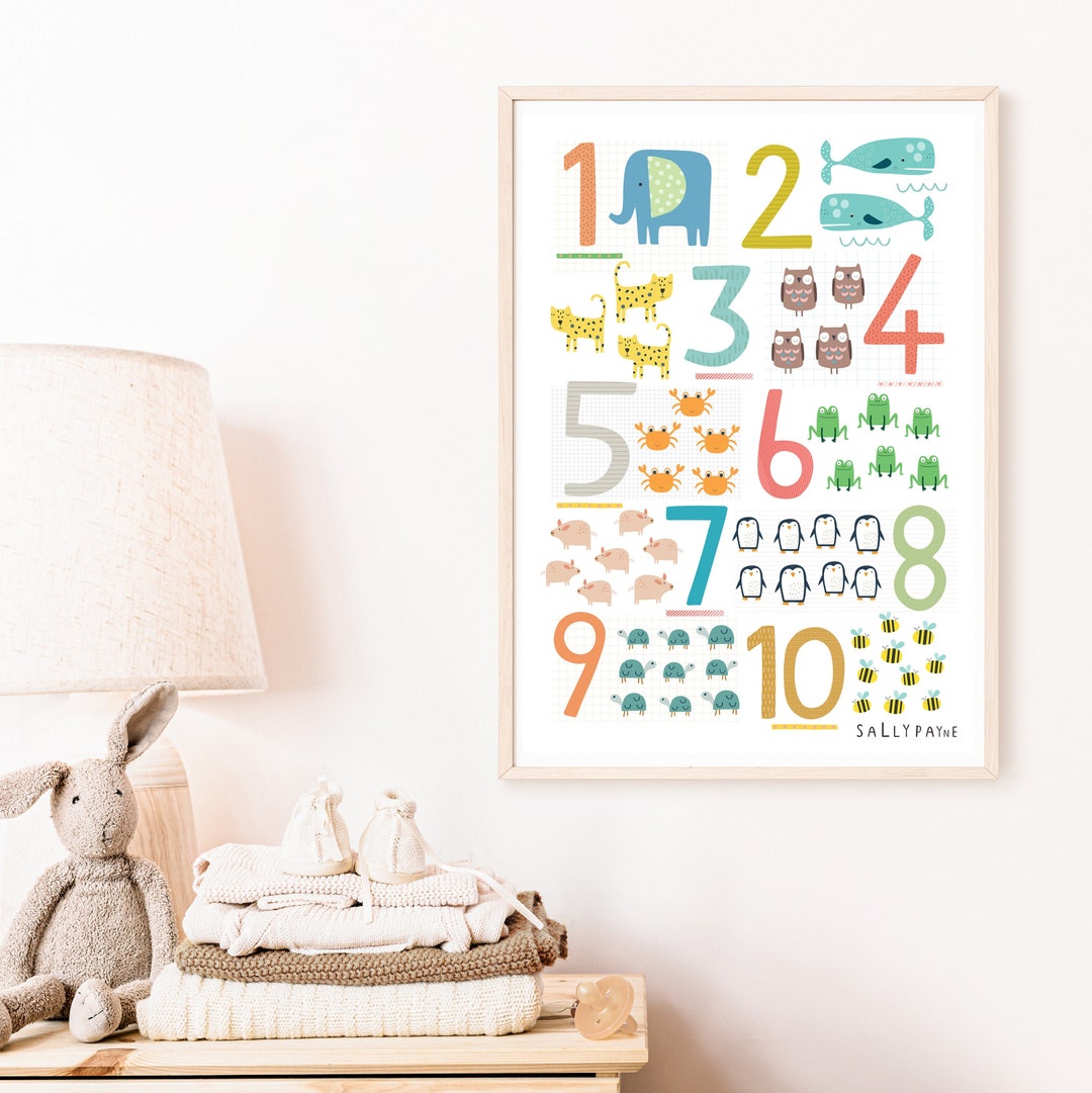 Numbers Wall Art Counting Wall Art Children's Prints - Etsy