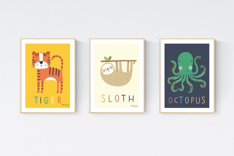3 Animal Children's Prints Children's Wall Art - Etsy