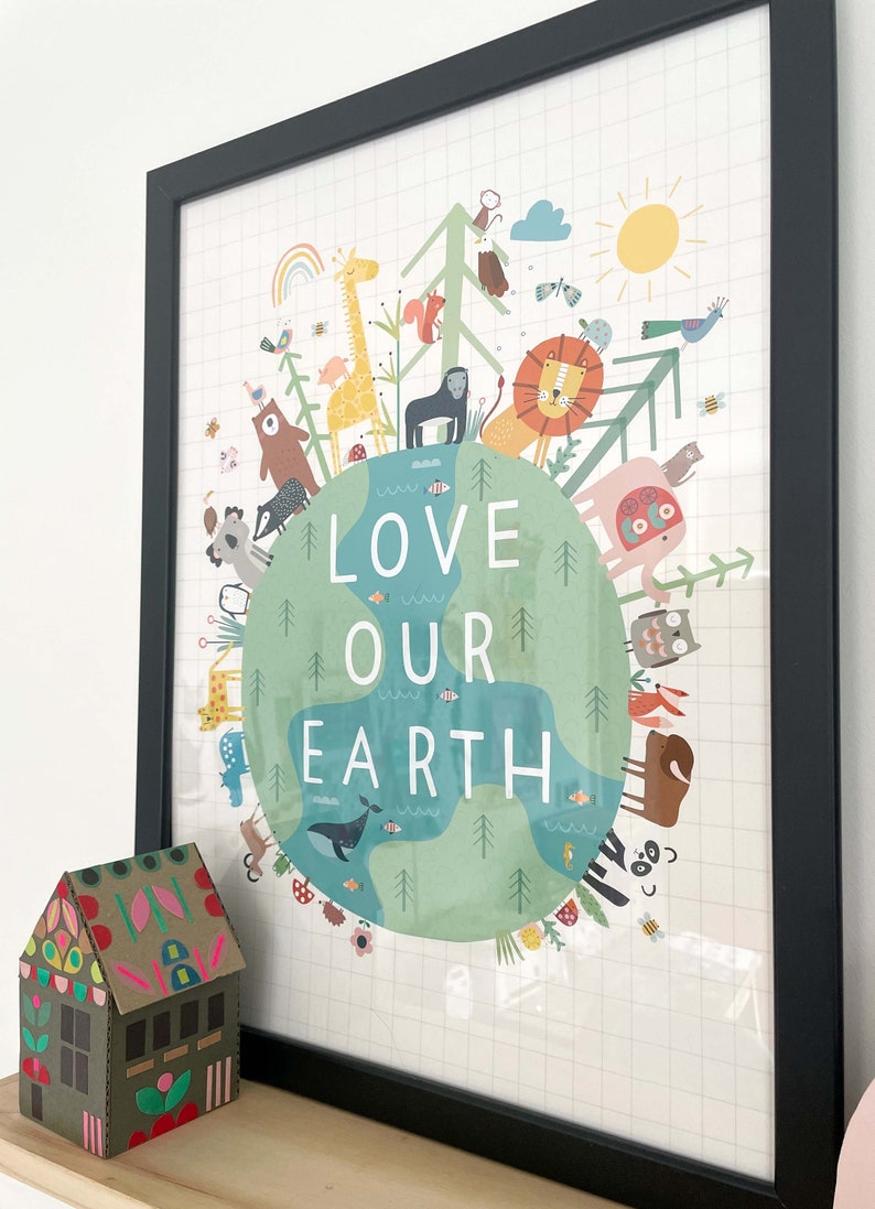 Love Our Earth Wall Art Children's Prints - Etsy UK