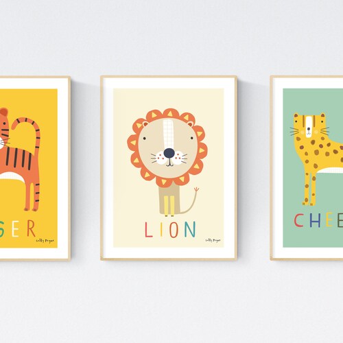 3 Animal Children's Prints Children's Wall Art | Etsy