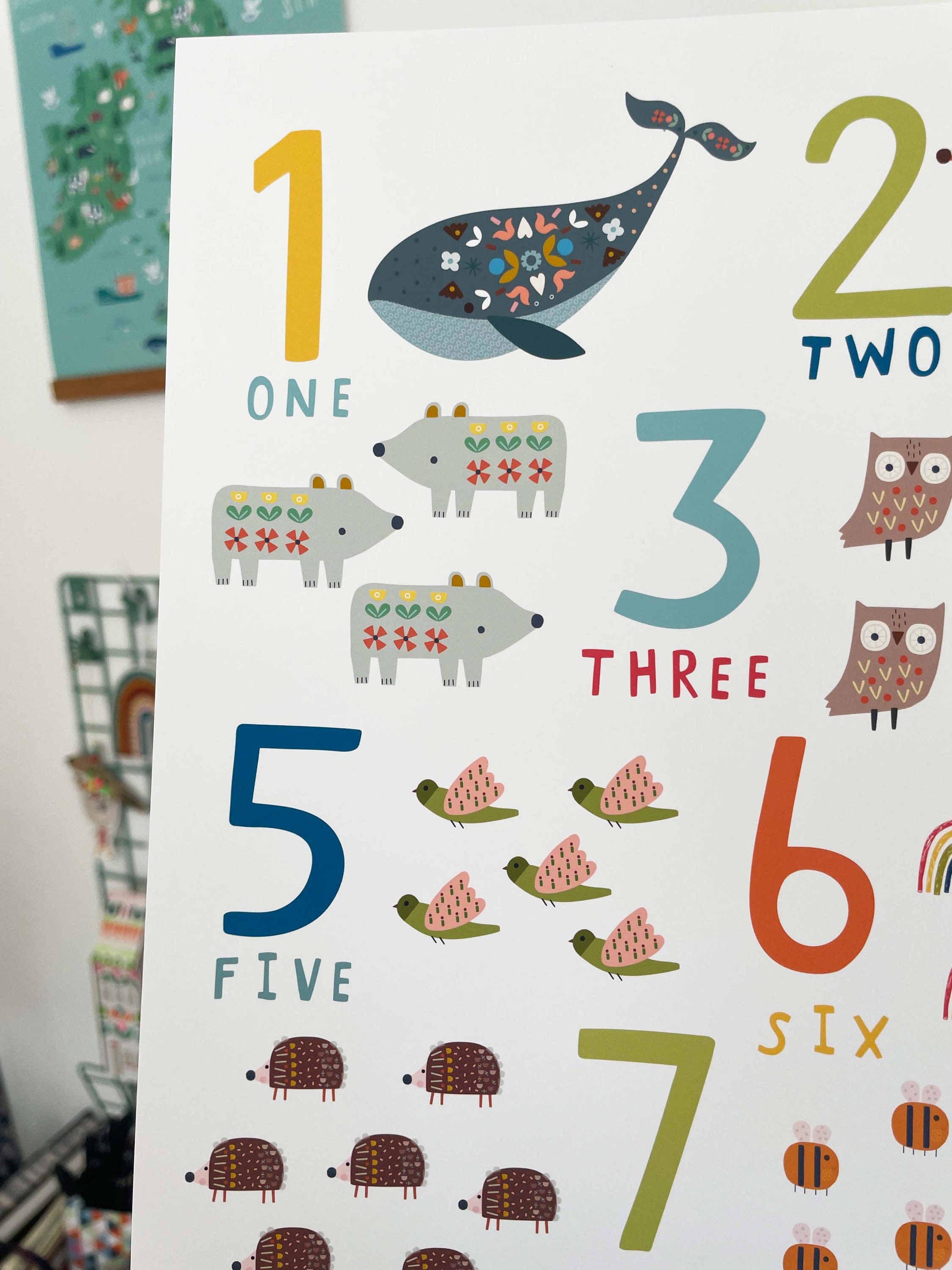 Numbers Wall Art Counting Wall Art Children's Prints - Etsy