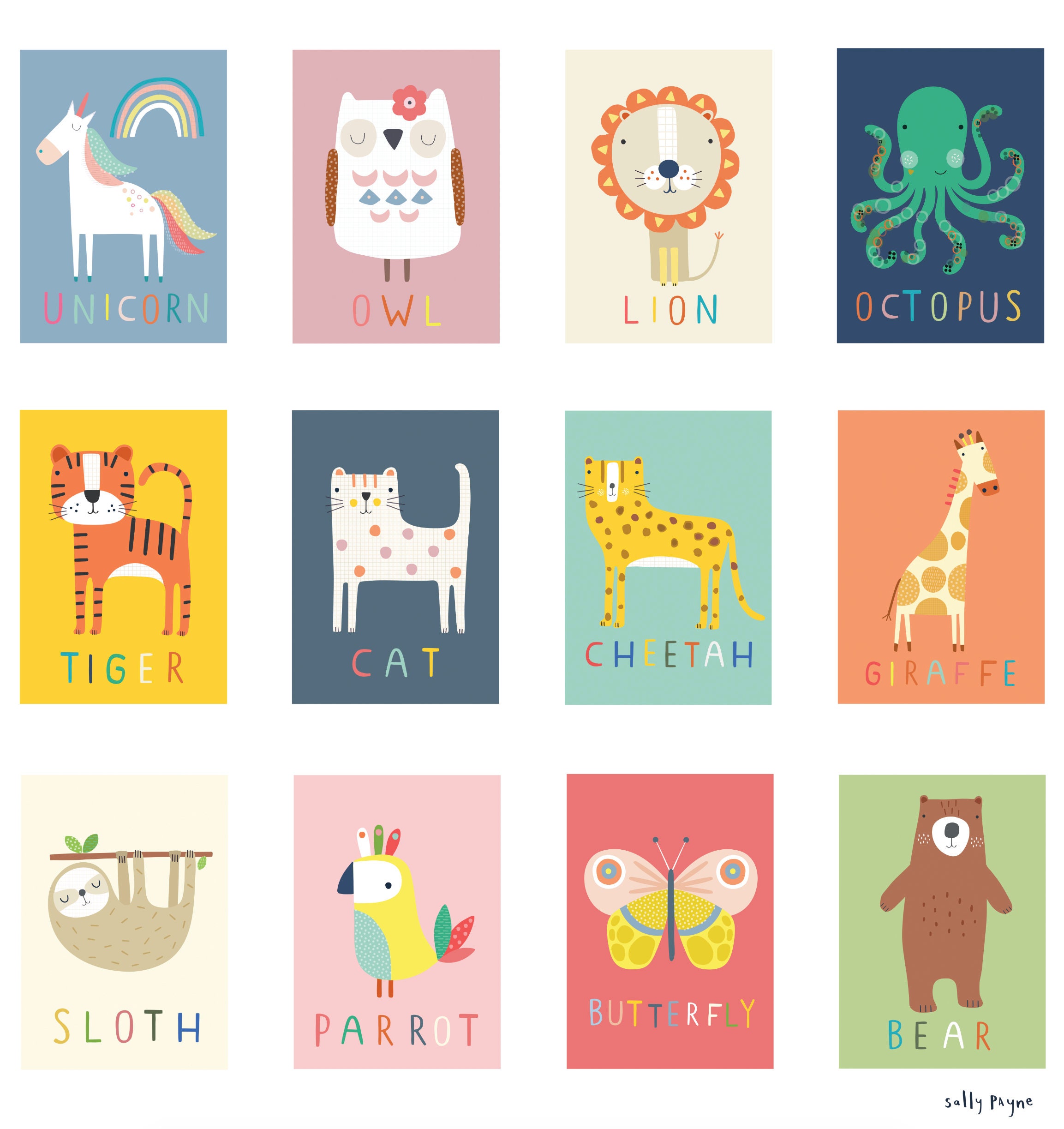 3 Animal Children's Prints - Children's Wall Art - Children's ...