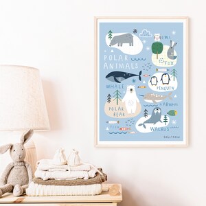 Polar Animals Wall Art - Wall Art - Children's Prints - Children's Wall ...