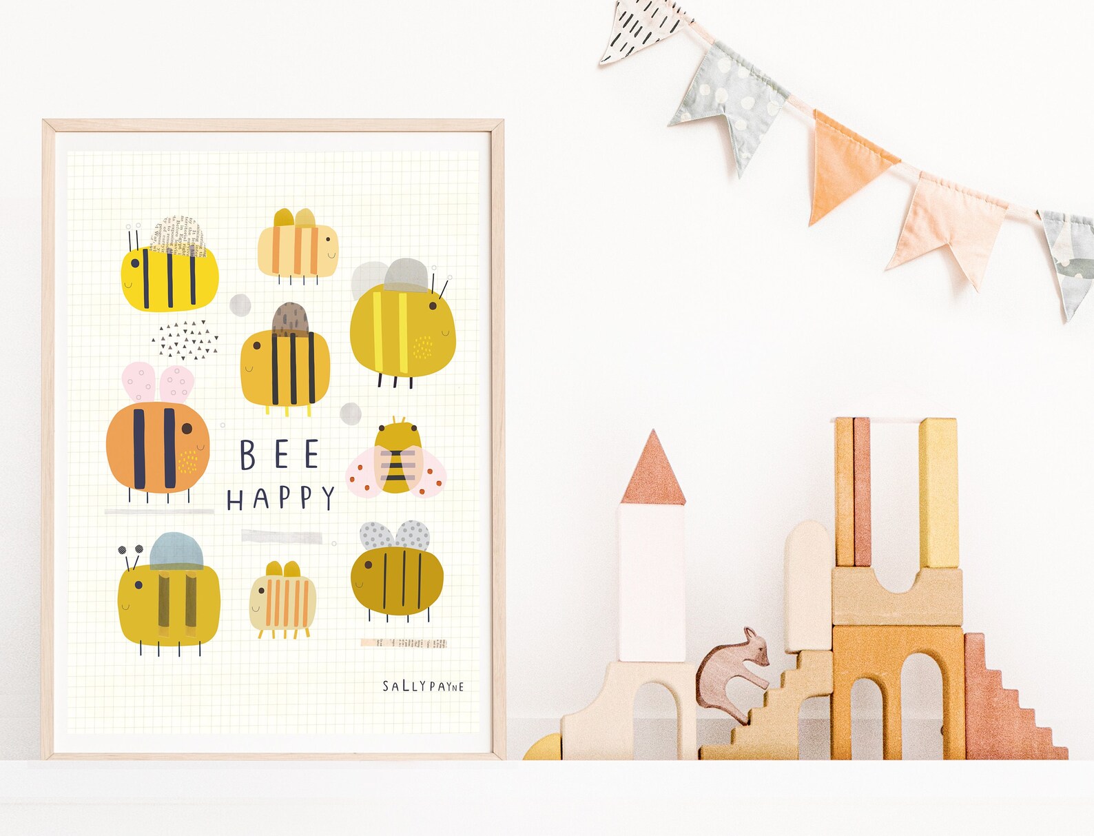 Bee Happy Wall Art Wall Art Children's Prints - Etsy