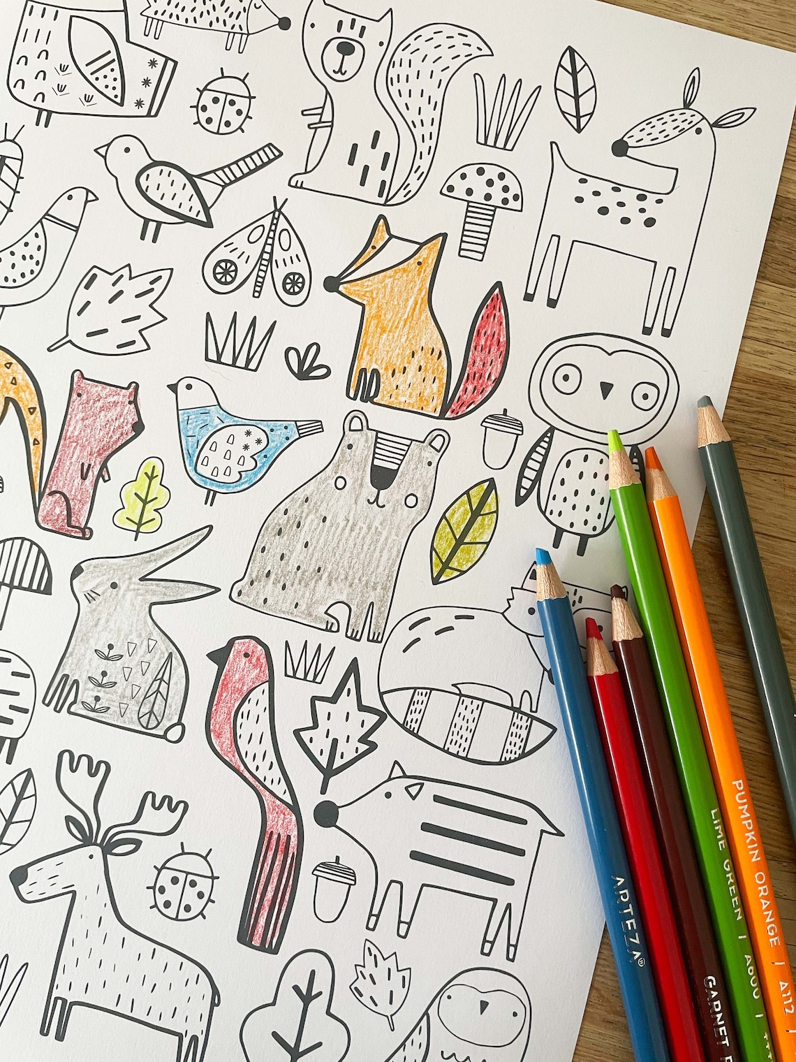 A4 Animal Colouring Page Coloring Page Childrens Colouring - Etsy