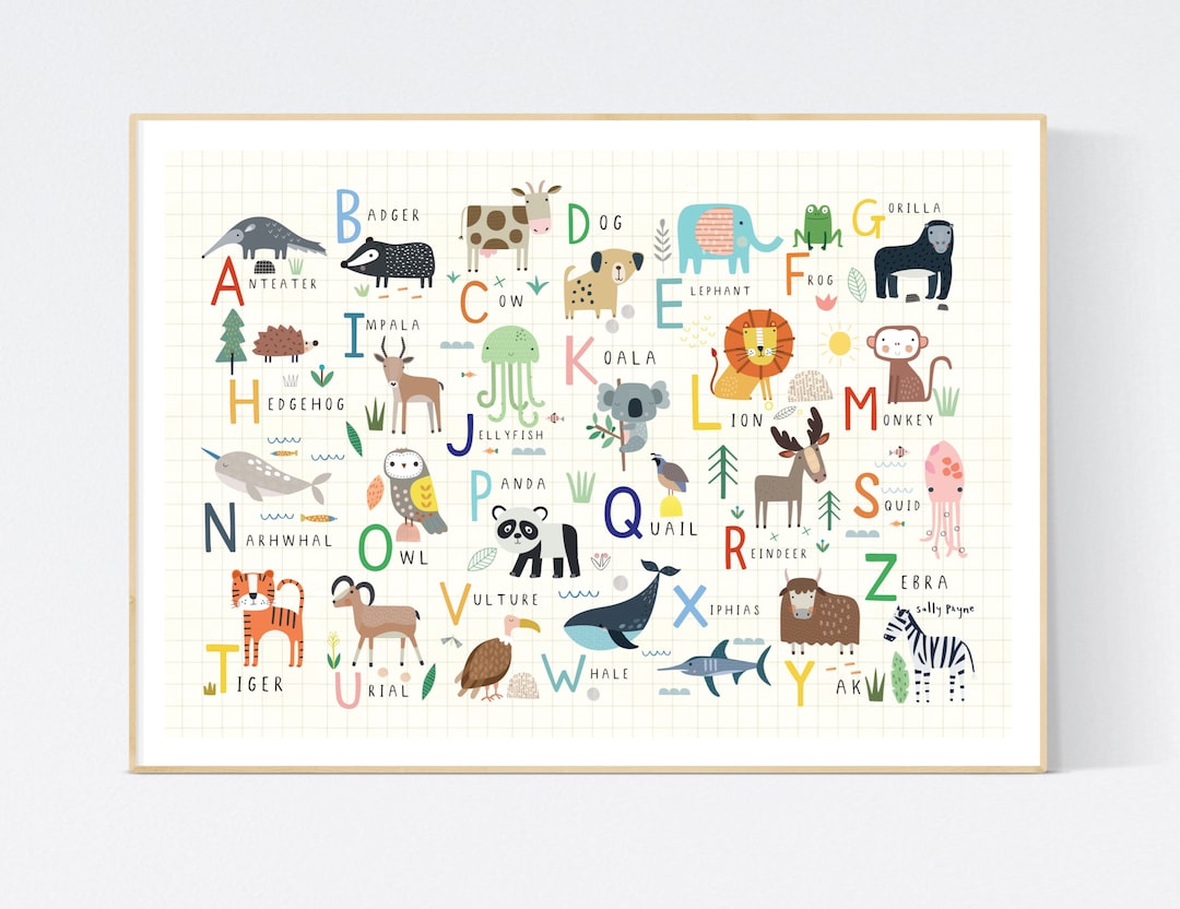 Animal Alphabet Wall Print- Wall Art - Children's Prints - Children's ...