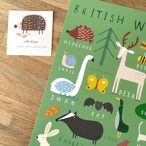 British Wildlife Wall Art Wall Art Children's Prints | Etsy