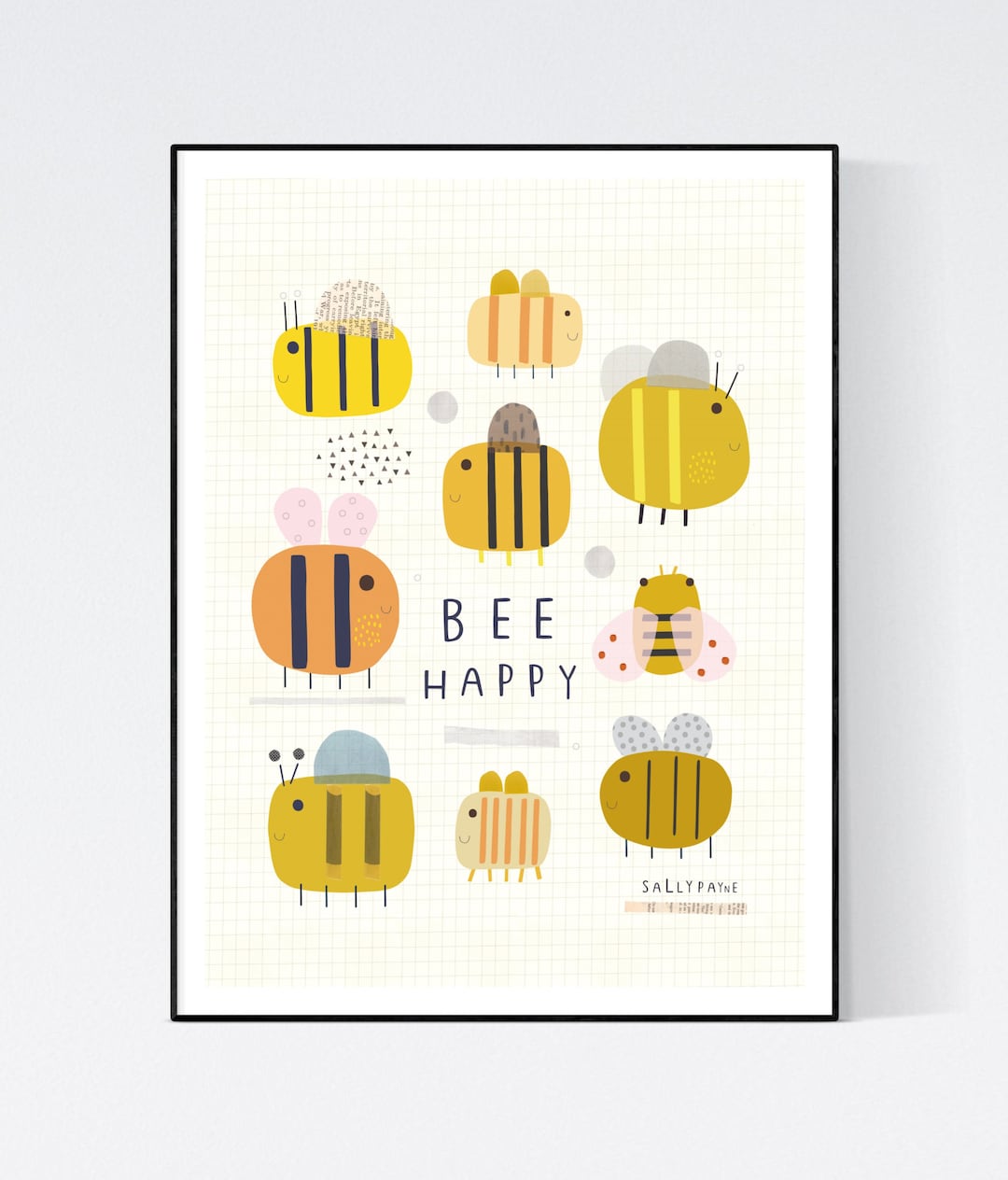 Bee Happy Wall Art - Wall Art - Children's Prints - Children's Wall Art ...