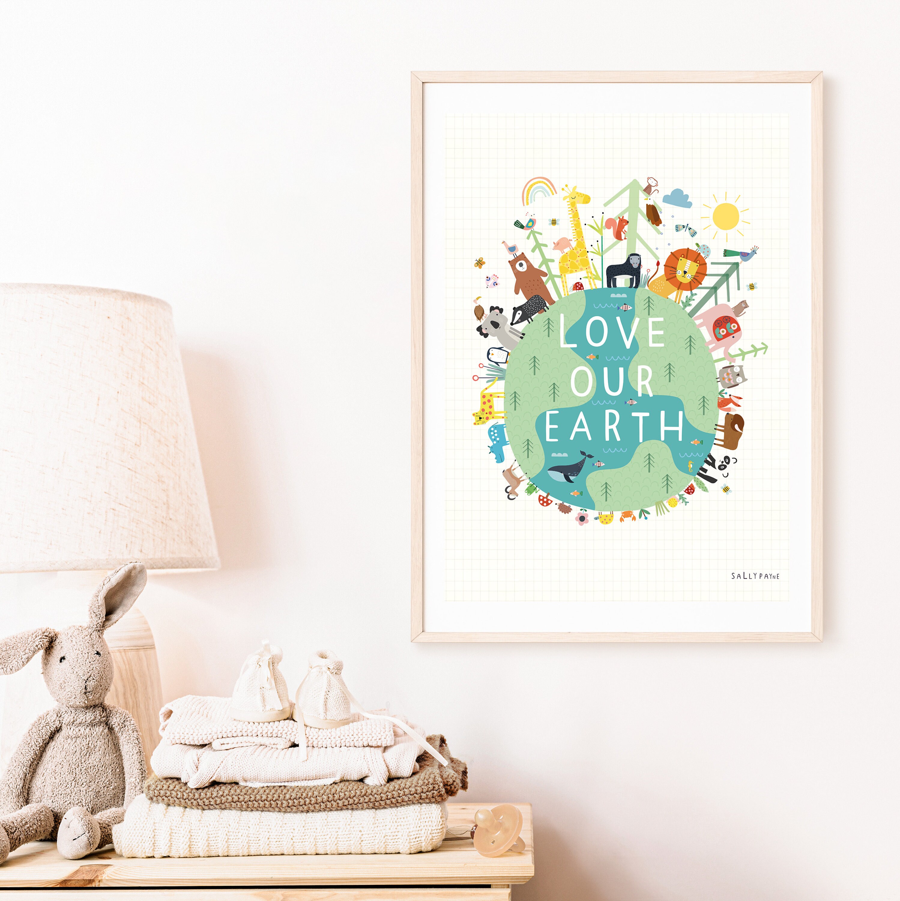 Love Our Earth Wall Art Children's Prints - Etsy