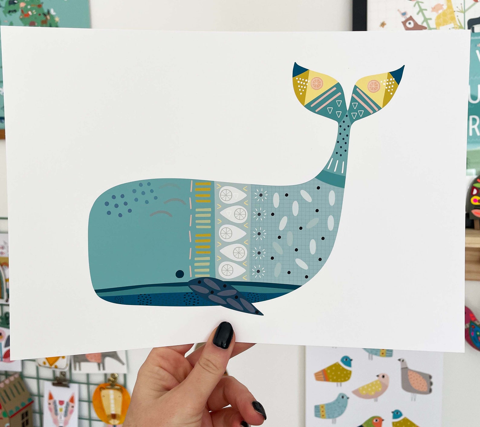 Whale Print Wall Art Wall Art Children's Prints - Etsy