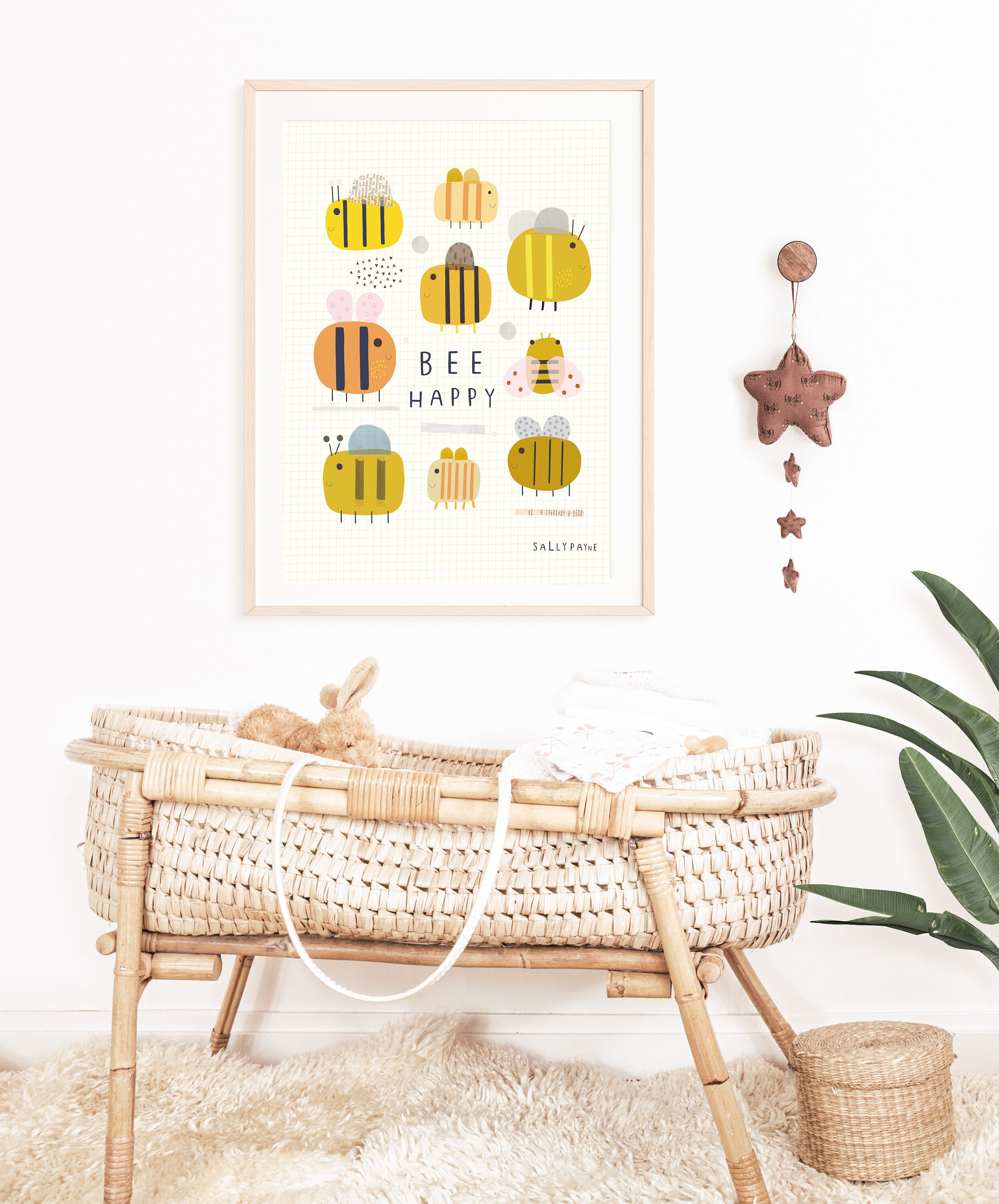 Bee Happy Wall Art Wall Art Children's Prints - Etsy