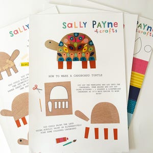TURTLE CARDBOARD CRAFT - Digital Download - Craft- Make at Home - Etsy