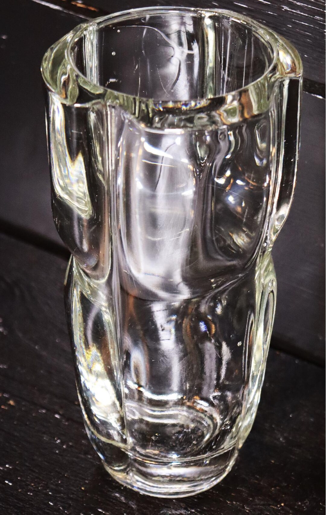 Frantisek Vizner Glass Vase 20.8 Cm Rudolfova Hut 1.4 Kg Solid Hand ...