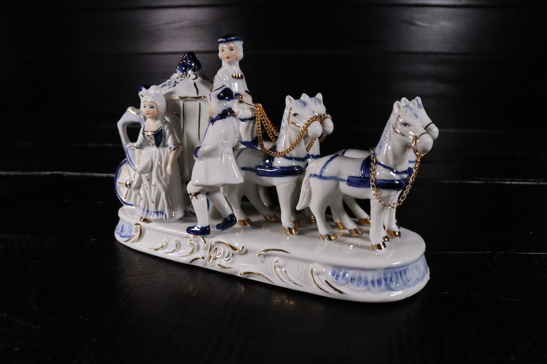 Richard Ginori Porcelain Figure Carriage Horse and Team Rococo Italy #A ...