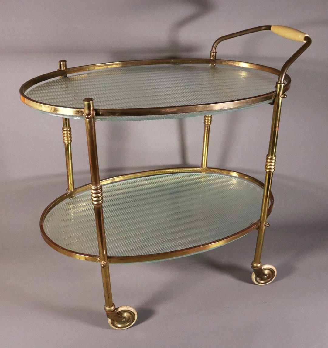 Antique Brass Bar Cart / Tea Cart / Serving Cart / Tray / Vintage - Etsy
