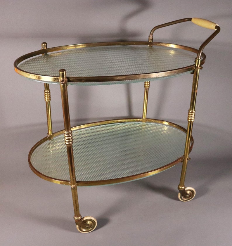 Antique Brass Bar Cart / Tea Cart / Serving Cart / Tray / Vintage - Etsy