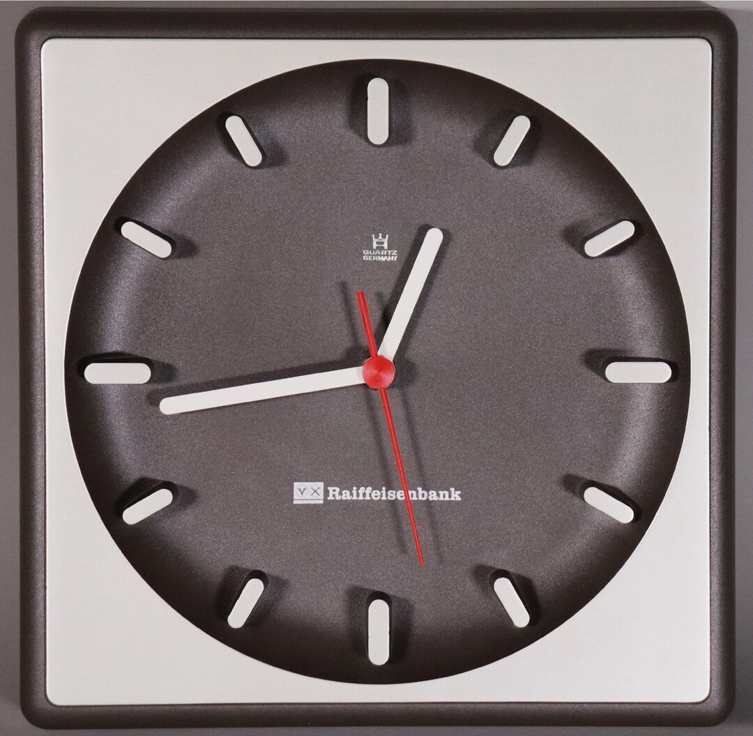 Aachen Germany Office Wall Clock Space Age Atomic 70s Quartz Kienzle 22 ...