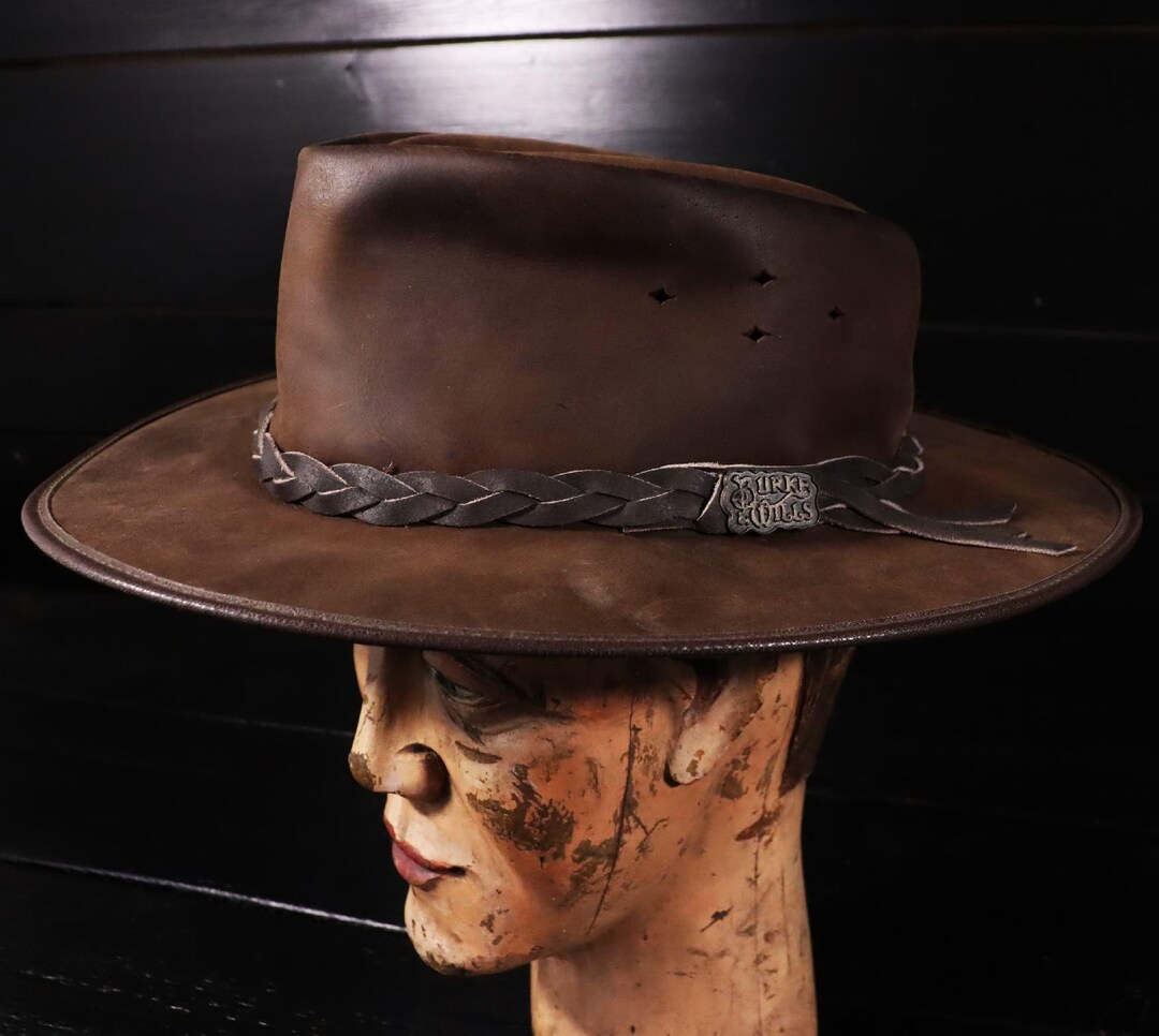 Burke & Wills Leather Hat Cowboy Aussie 2XL Made in Australia #N - Etsy