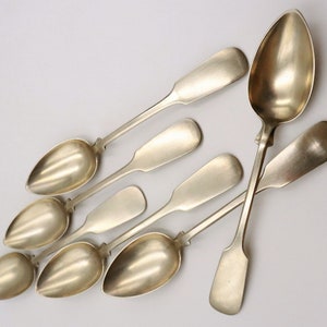 Antique Wellner WSMFS Alpacca Menu Spoons 22 Cm 6 Pieces Design Spaten ...