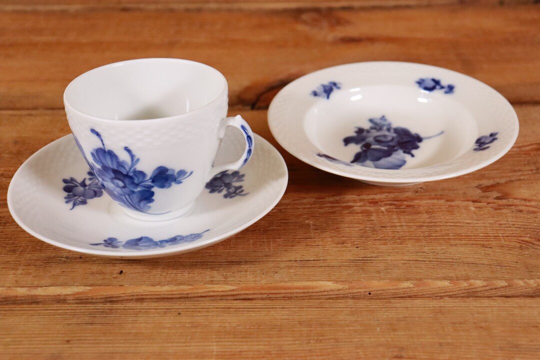 Royal Copenhagen Blue Flower Coffee Set 8261 With 8109 Bowls T - Etsy