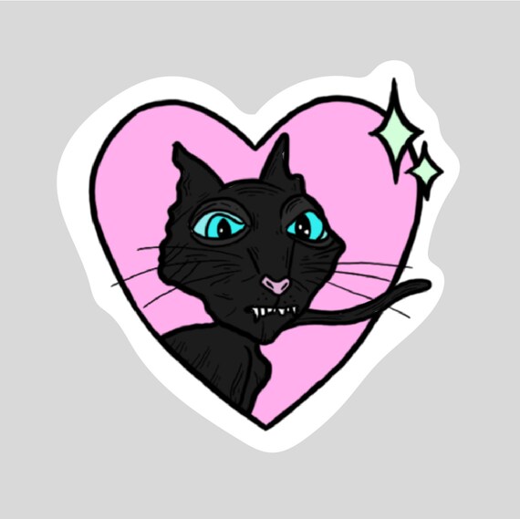 Coraline Cat Sticker | Etsy