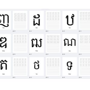 Khmer Consonant Hand Writing Tracing Sheets - Etsy