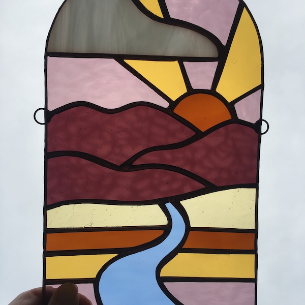 Stained Glass Landscape - Etsy