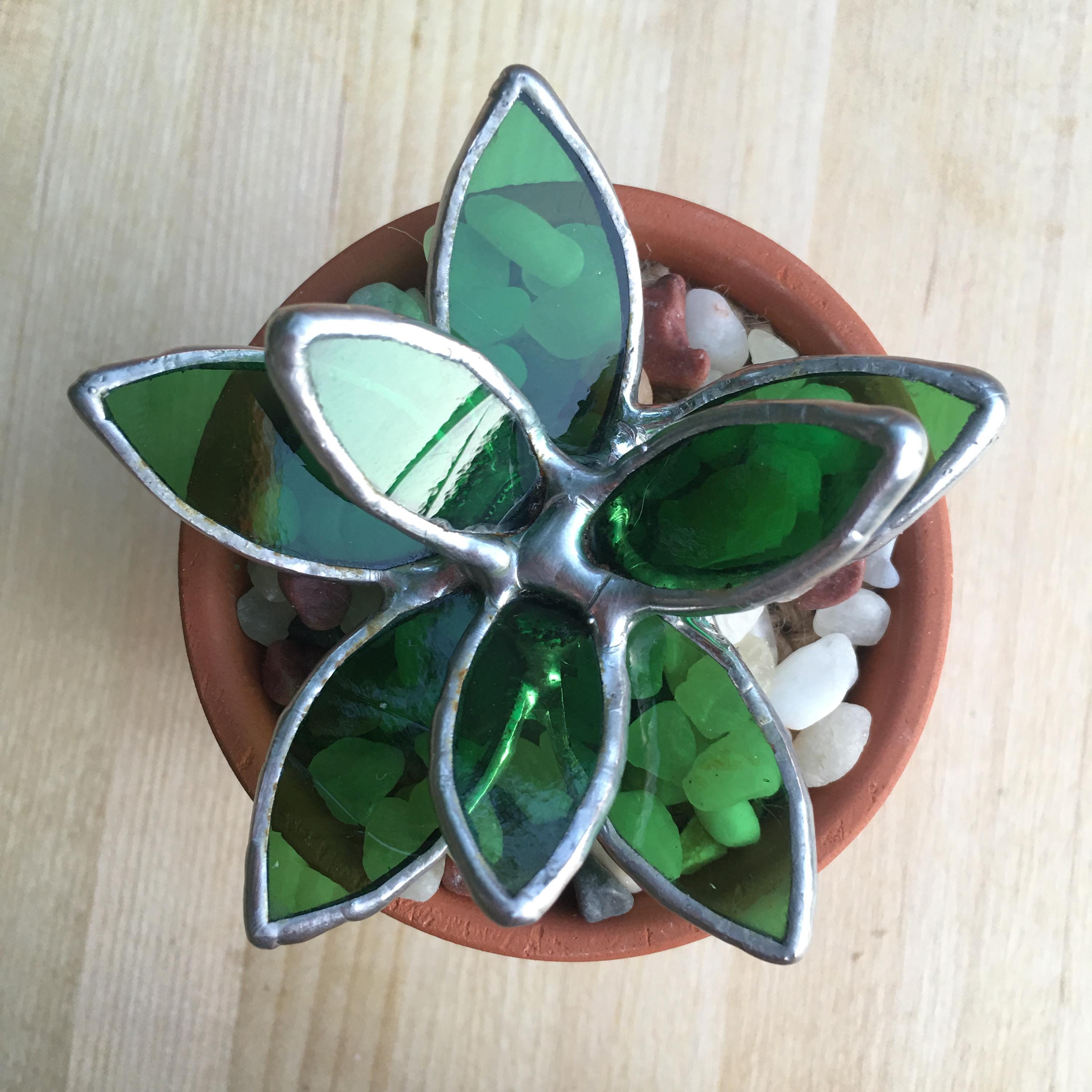 Medium Stained Glass Succulent | 3D Stained Glass Art | Plants | Home ...