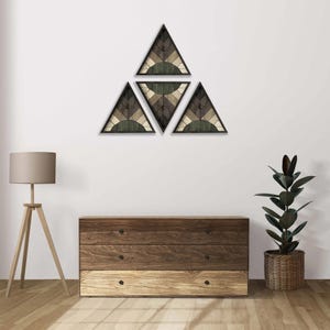 Handcrafted Wooden Triangle Wall Art: Geometric Rustic Panels - Etsy