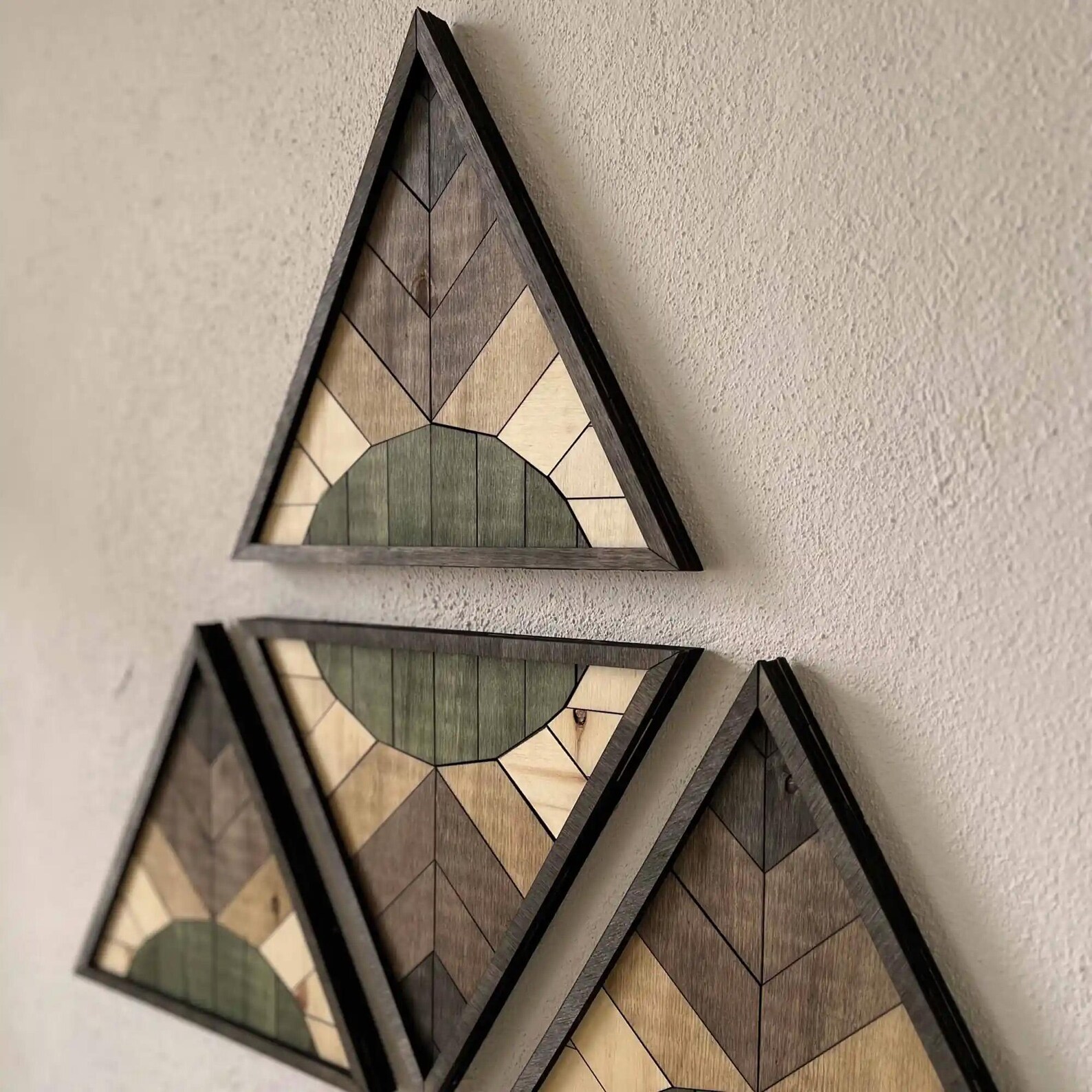 Handcrafted Wooden Triangle Wall Art: Geometric Rustic Panels - Etsy