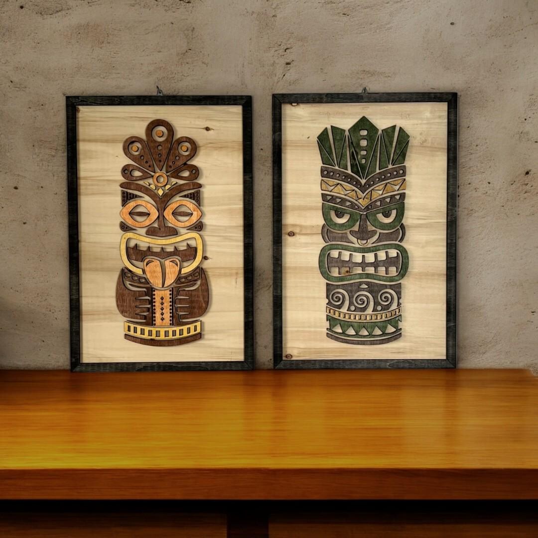 Natural Wood Wall Totem, Handmade Wooden Totem Wall Art , Natural ...