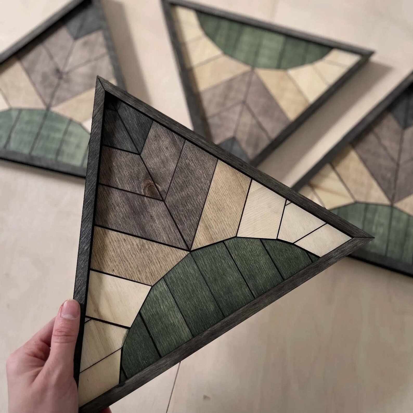 Handcrafted Wooden Triangle Wall Art: Geometric Rustic Panels - Etsy