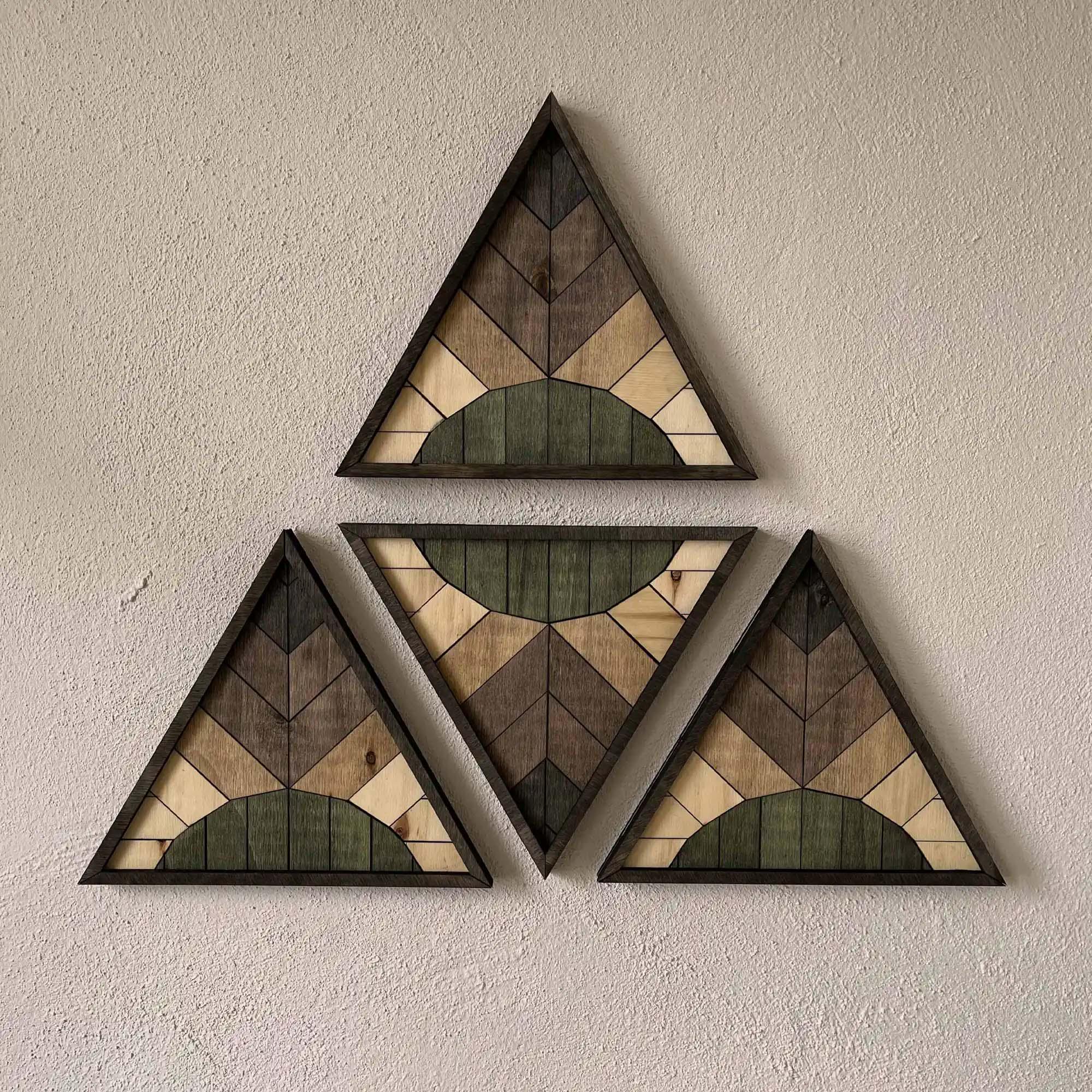 Handcrafted Wooden Triangle Wall Art: Geometric Rustic Panels - Etsy