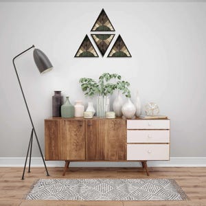 Handcrafted Wooden Triangle Wall Art: Geometric Rustic Panels - Etsy