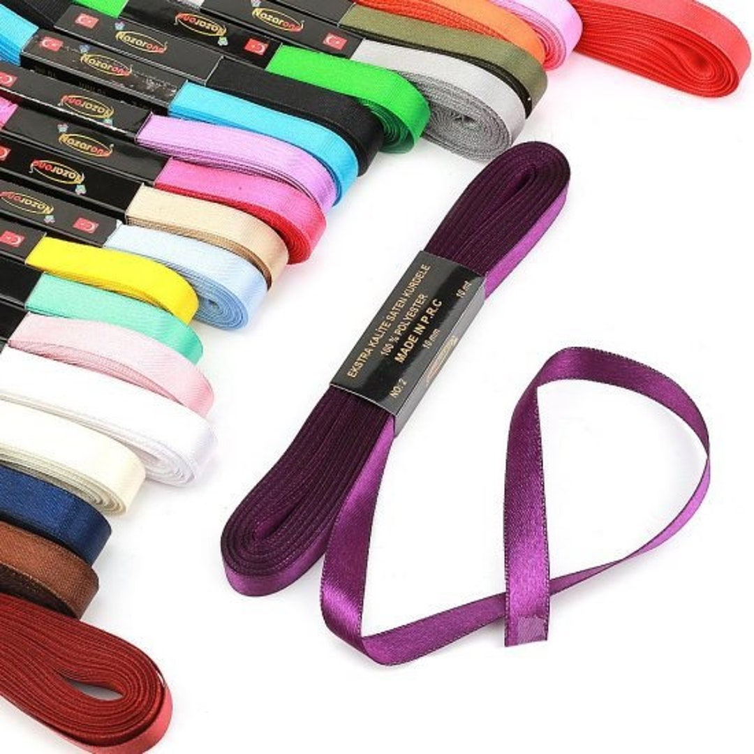 10mm Double Side Satin Ribbon, 10 Metres Full Roll in Variety of ...