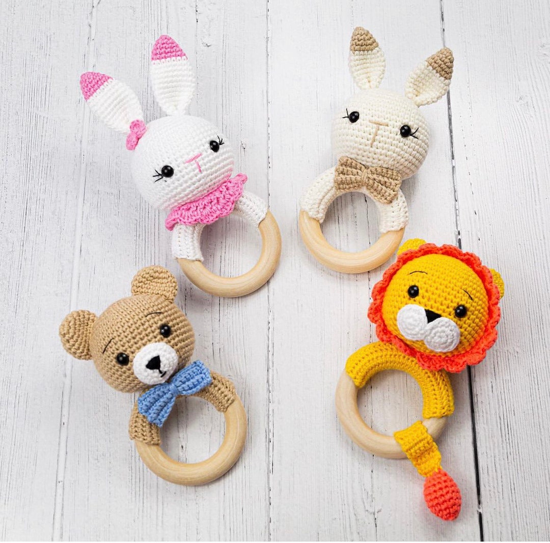 Animal Baby Rattle/handmade Soft Rattle/handmade Baby Gift/ Christmas ...